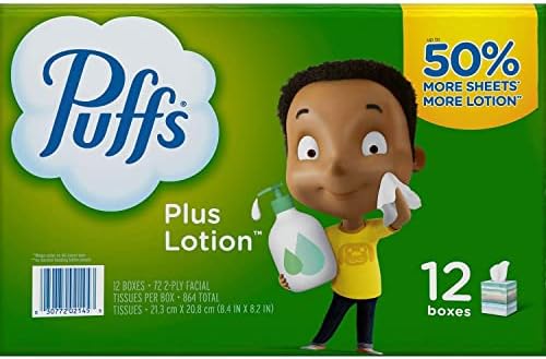 Amazon.com: Puffs Plus Lotion Facial Tissues (72 tissues/Cube, 12 mega ...