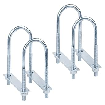 2 Pack Double U-Bolt Clamp, Round Bend 1-3/8" Open Width 2 Sets U Pipe ...