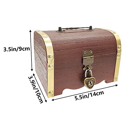 Wooden Treasure Chest Small Treasure Chest with Lock Treasure Chest ...