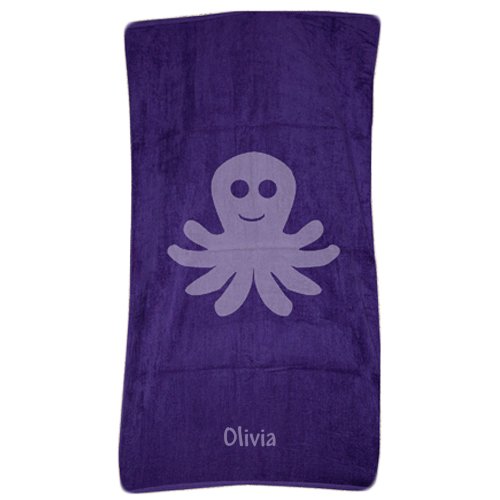 Buy aBaby Personalized Octopus Towel, Purple, Name Olivia Online at Low ...