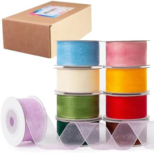 Amazon.com: Mlurcu Organza Ribbon 1" x 90Yds Bulk Assorted Sheer ...