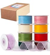 Amazon.com: Mlurcu Sheer Ribbon Organza Ribbon 1 Inch x 150Yd 6 Rolls ...