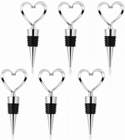 Amazon.com: 6 Pcs Cute Reusable Heart Shape Wine Bottle Stoppers ...