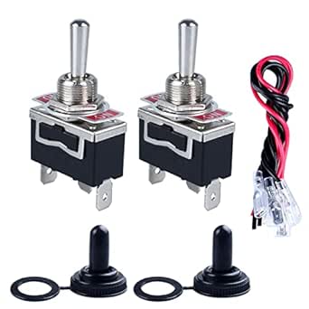 DMWD 2pcs Latching Heavy Duty Rocker Toggle Switch 20A 120VAC SPDT 3 ...