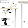 Livzing Height Adjustable Computer Table with Locking Wheels-Wooden ...