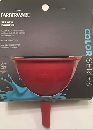 Amazon.com: Farberware Set of 3 Funnels, Multi-colored (Red, Turquoise ...