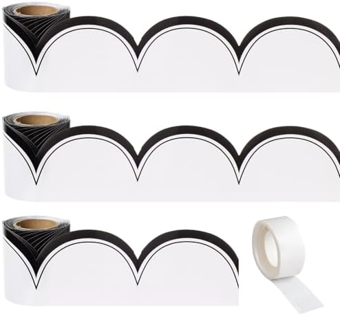 Amazon.com: Whaline 80FT Black White Bulletin Border Sticker 70 Sheet ...