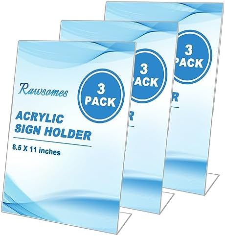 Amazon.com: Acrylic Sign Holder,with Vertical Slant Back, Clear ...