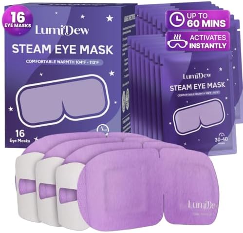 Amazon.com : LumiDew Steam Eye Mask, Self Heating Heated Eye Mask for ...