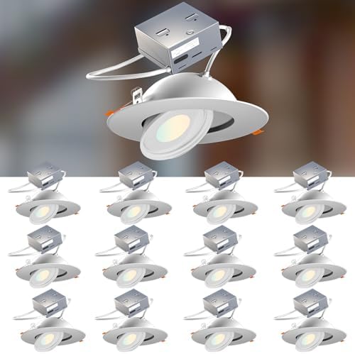 6Pack LED Downlight and Gimbal Recessed Lighting 4 inch, Adjustable ...