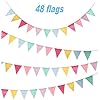 Cojoy 10M Bunting Banner, Burlap Fabric Flag Banners with 48pcs ...