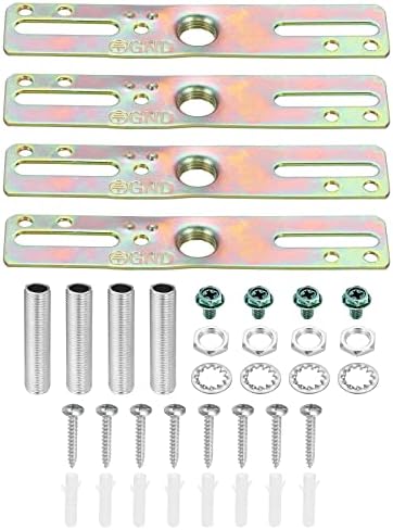 PATIKIL 4" Ceiling Light Plate Kit, 6 Pack Light Crossbar Mounting Bracket Universal Lamp ...