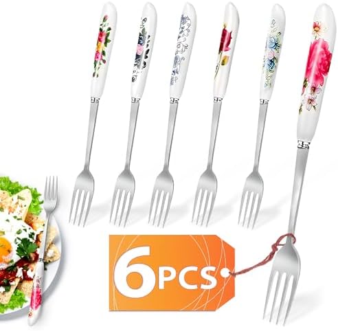 Amazon.com: Onlycooker Red Dinner Fork, 18/0 Red handle Stainless Steel ...