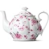 Amazon.com | BTaT- Floral Tea Pot with Gift Box, 38 oz, White with Pink ...