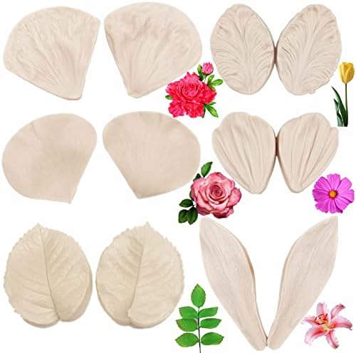 Amazon.com: 12set Gumpaste Flower Silicone Veining Mold-Fondant Flower Veining Mold,Gum Paste ...