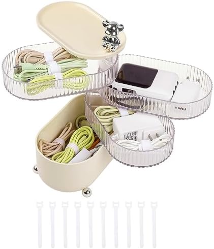 Amazon.com: FABROK Rotatable Cable Organizer with 10 Cable Ties ...