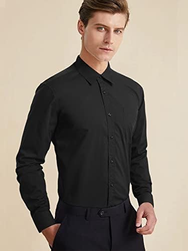Amazon.com: Men's Solid Long Sleeve Dress Shirt with Matching Tie and ...