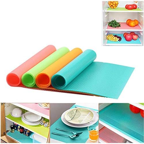 8 Pcs Fridge Liners, 29 × 45cm Premium Bacteria Resistance Non-Stains ...
