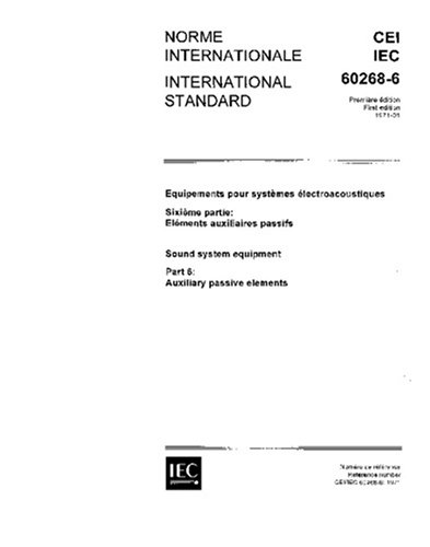 Amazon.fr - IEC 60268-6 Ed. 1.0 b:1971, Sound system equipment. Part 6 ...