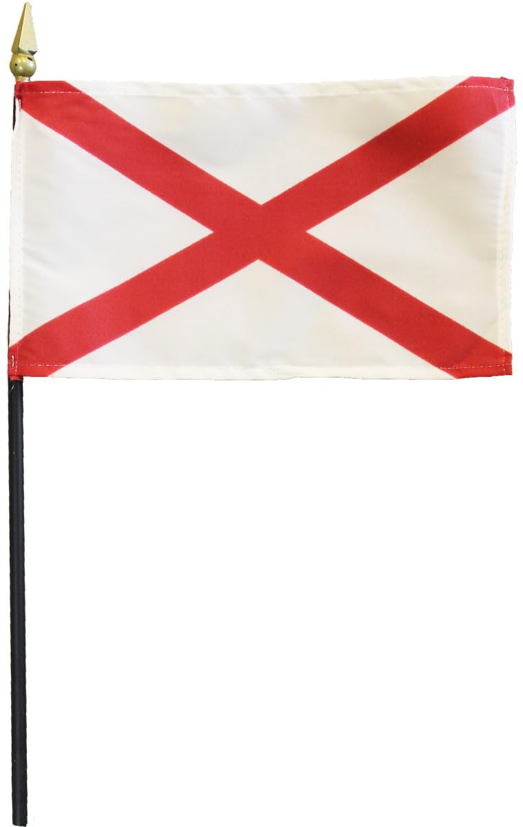 Amazon.com : Alabama - 4 in x 6 in State Stick Flag : Miniature Alabama ...