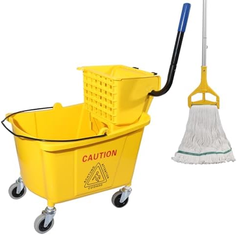 Amazon.com: Midoneat Commercial Mop Bucket with Side Press Wringer on ...