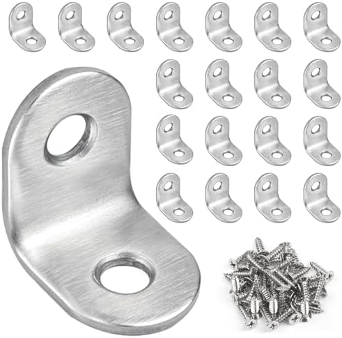 JatilEr 20 Pcs Angle Brackets, 20 × 20mm Right Corner Bracket 90 Degree ...