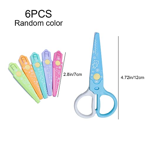 6 Pcs Scissors Safe Children Serrated Scissors Creative Photo Paper ...