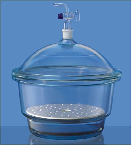 ABG GLASS DESICCATOR WITH VACUUM STOPCOCK & PORCELAIN PLATE SIZE (250MM ...