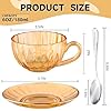 Amazon.com | GURUDAR Glass Tea Cups and Saucers Set of 6, Glass Coffee ...