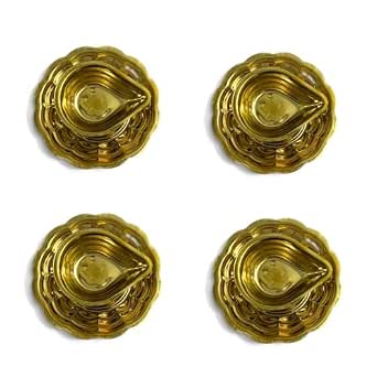 Buy Stitchkraft Traditional Brass Agal Diya with Plate for Diwali Puja ...