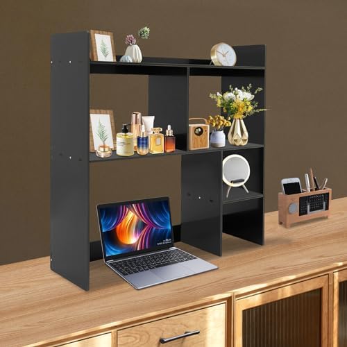 Amazon.com: BAIODNB Desktop Shelf, Desk Hutch with 5 Shelves for ...