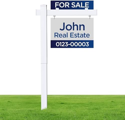 Amazon.com : 4Ever Products Vinyl PVC Real Estate Sign Post - White - 5 ...