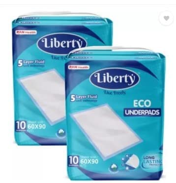 Liberty Mattey Disposable Underpads, 60x90 cm, 10 Pcs/Pack (Pack of 2 ...