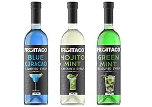 Fruitaco Blue Curacao Green Mint Mojito Mint Syrup Combo 750 ml each ...