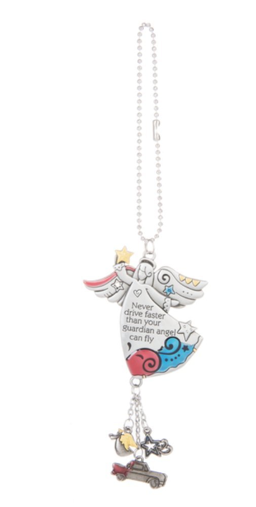Ganz Guardian Angel Color Art Car Charm ~ Never Drive Faster Than Your ...