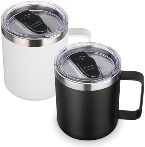 Amazon.com: Volhoply 14oz Insulated Stainless Steel Coffee Mug with Lid ...