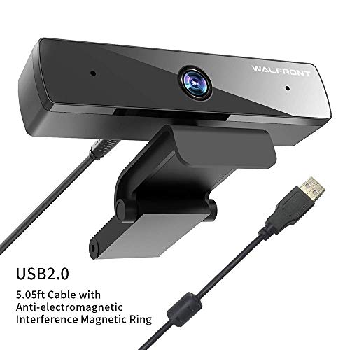 Walfront FHD 1080P USB Webcam with Microphone, Privacy Cover, and with ...