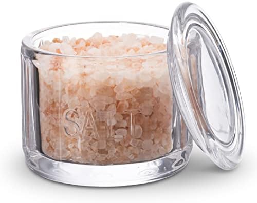 Amazon.com: Glass Salt Server with Lid and Spoon Stainless Steel ...