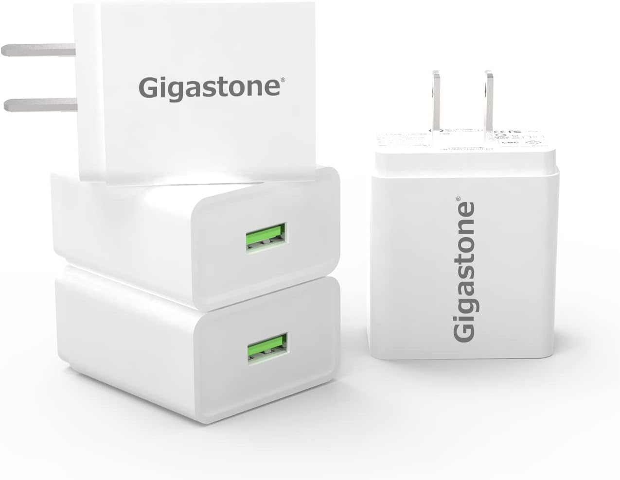 Amazon.com: Gigastone 18W USB A Wall Charger [4 Pack] QC3.0 Qualcomm ...