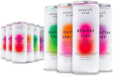 Amazon.com : Mocktail Club Variety Pack Sparkling Non-Alcoholic ...