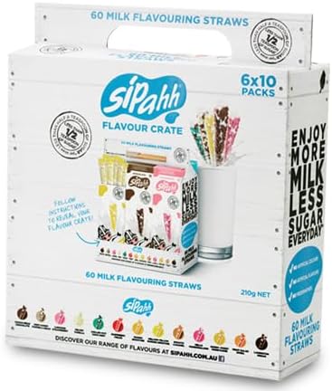 Sipahh Milk Flavour Straws Vegan Friendly 60pk : Amazon.com.au: Kitchen ...
