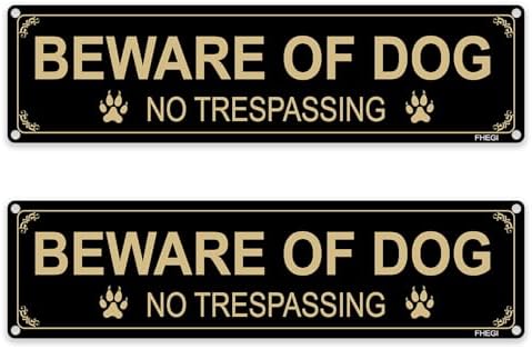 Amazon.com : 2 Pack Beware of Dog Signs for Fence,10x8 Inch Rust Free ...