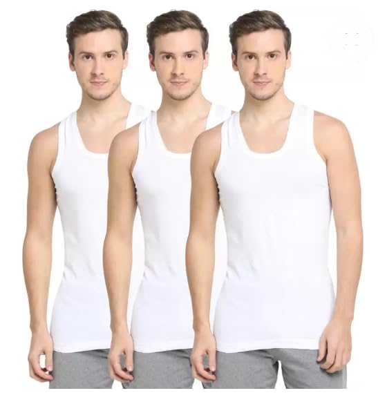 Mens Cotton U Neck White Vest Innerwear Combo (XS),(Pack of 3) : Amazon ...