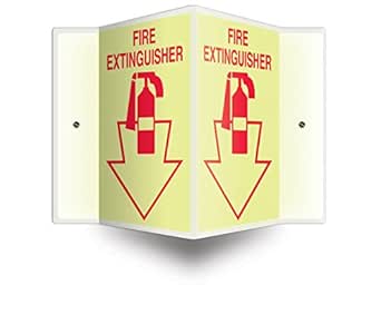 Accuform Fire Extinguisher 3D Projection Glow Sign, 12"x9" High-Impact ...