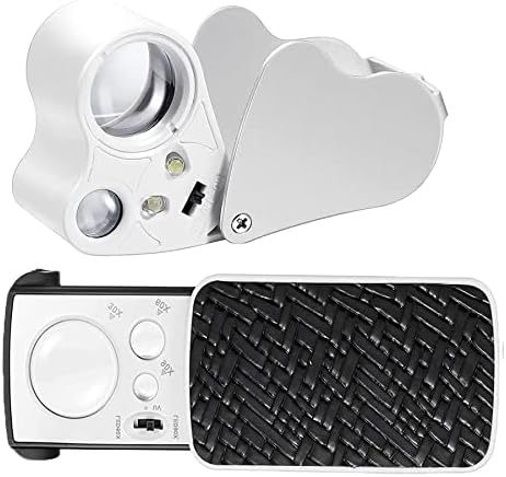 LED Slide Out Pop Up Pocket Magnifying Glass 30X, 60X, 90X, UV Light ...
