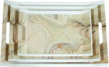 Crystal by UPC Melamine Serving Tray, Set of 3 (Medium and Large Size ...