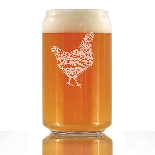 Amazon.com: Hen Beer Can Pint Glass - Chicken Themed Gifts and Decor ...