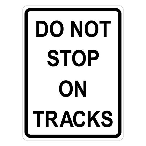 Amazon.com: Do Not Stop on Tracks Railroad Sign Wall Decal - 21" Wide x ...