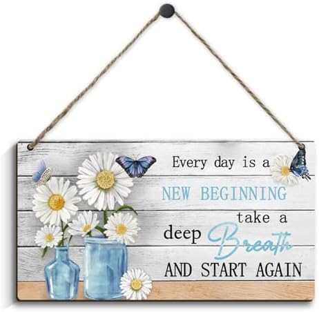 Amazon.com : Blulu 6 Pieces Rustic Wall Hanging Plaque Sign ...
