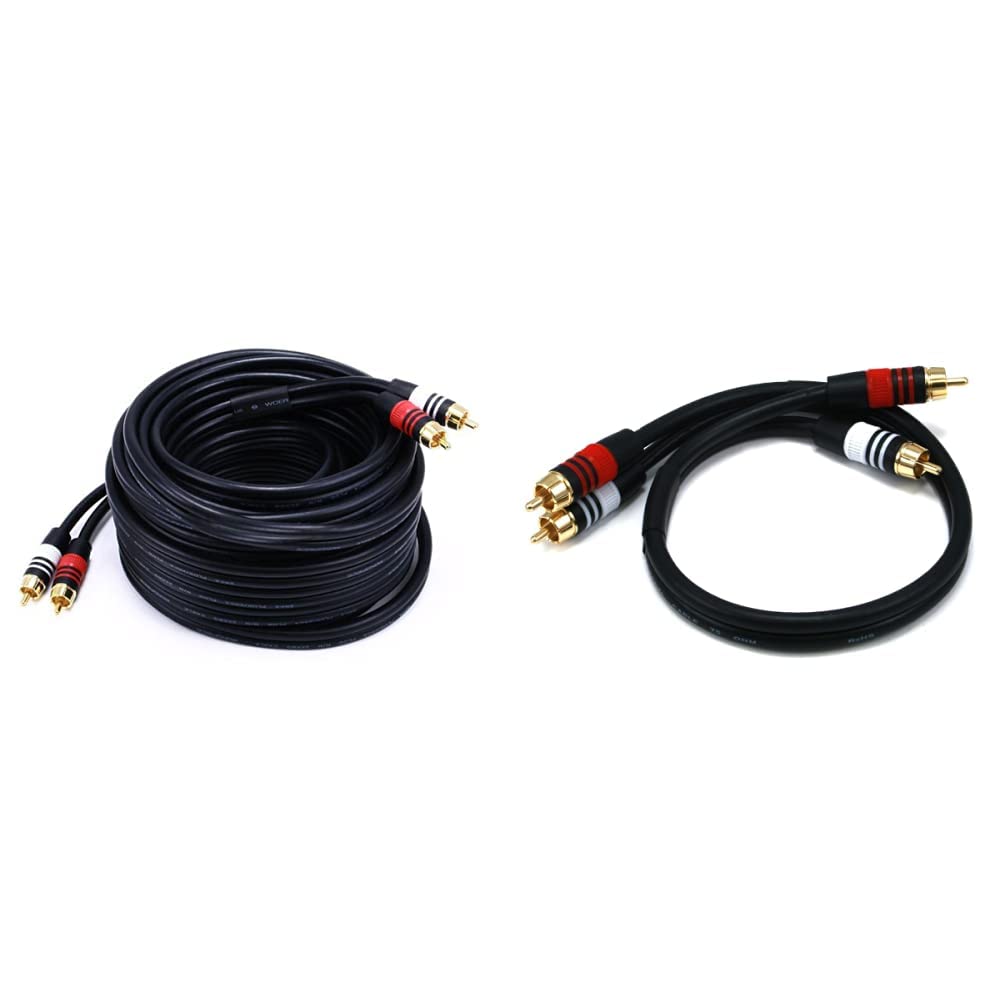 Amazon.com: Monoprice Premium Two-Channel Audio Cable - 35 Feet - Black ...